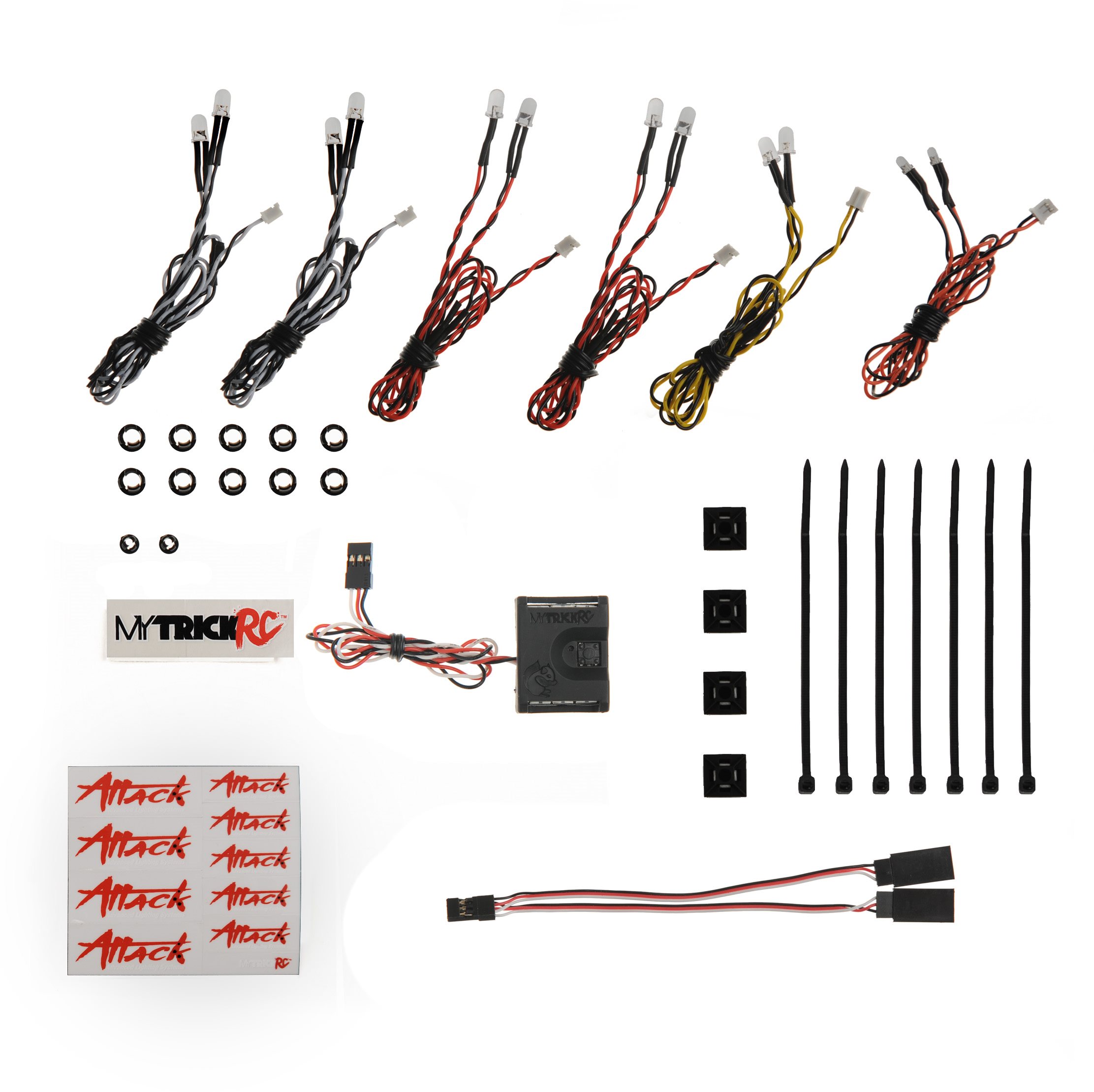 MyTrickRC Attack After-Burner 1402 Light Bar Kit- 1-Sq-1 Controller, 12 ...