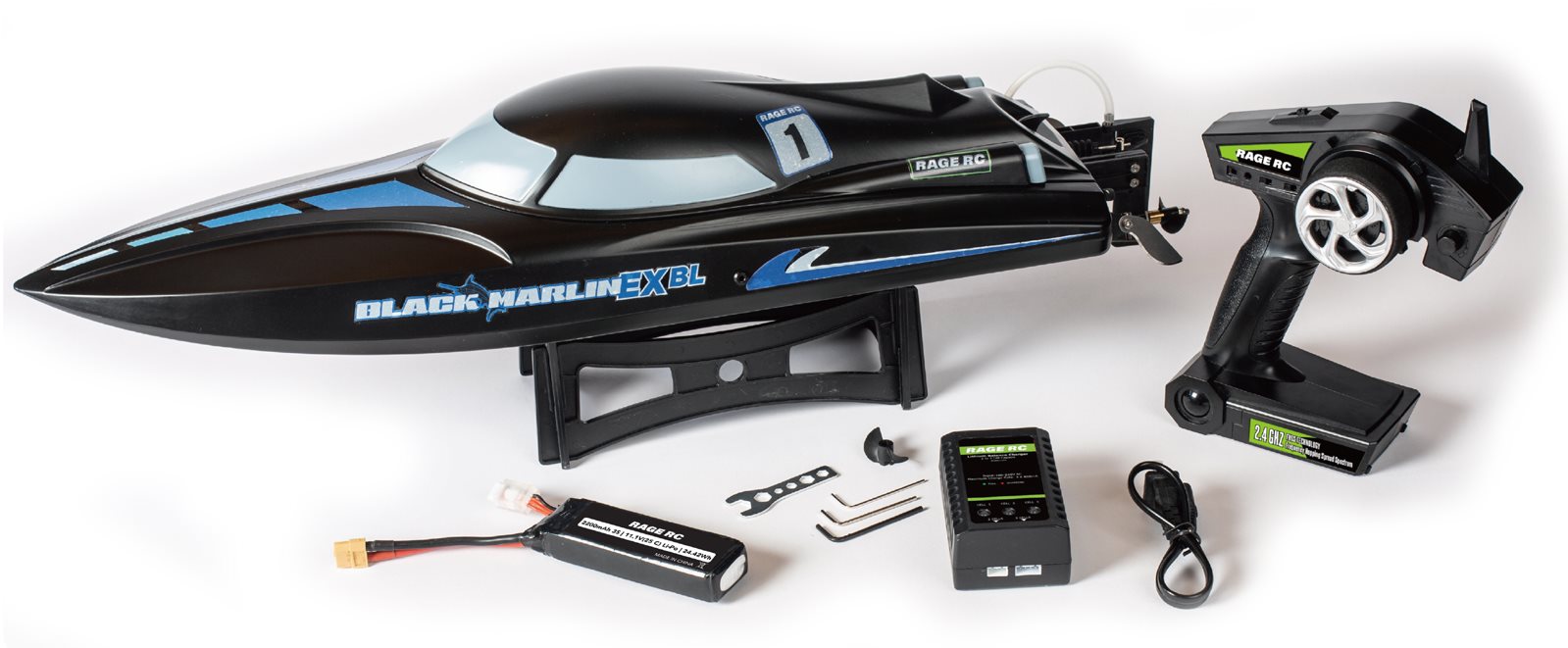 Rage RC Black Marlin Ex Brushless Rtr Boat Rage RC B1405 RGRB1405