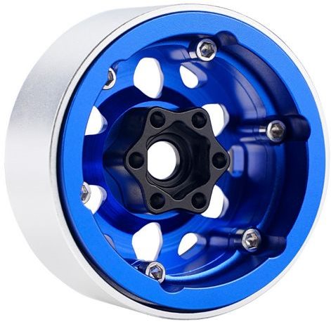 Power Hobby B3 Aluminum 1.9 Beadlock Wheels 9Mm Hubs, Blue, For 1/10 ...