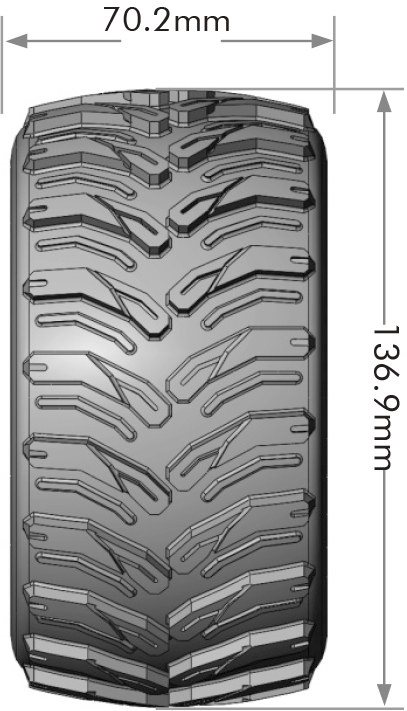 Louise RC Mft Mt-Cyclone 1/10 Monster Truck Tires, 1/2" Offset, 17Mm ...