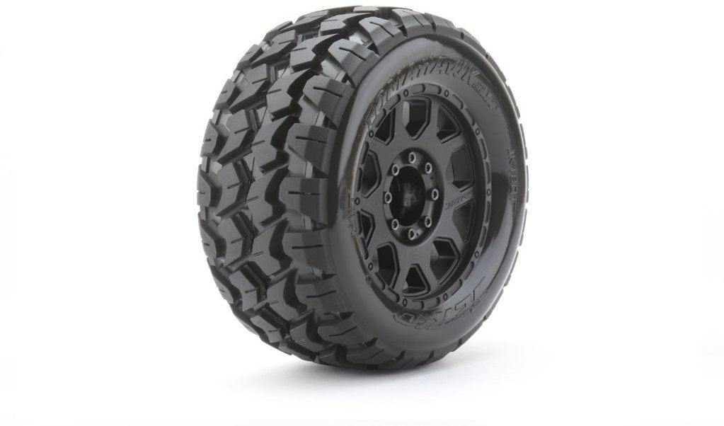 Power Hobby 1/8 Mt 3.8 Tomahawk Belted Mounted Tires W/ Removable Hex ...