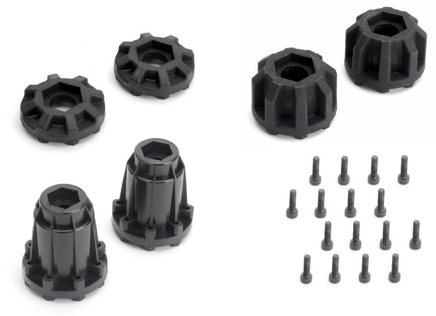 Power Hobby 1/8 Mt 3.8 Tomahawk Belted Mounted Tires W/ Removable Hex ...