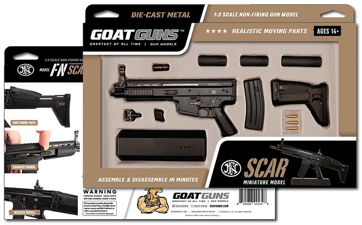 Goat Guns Minature 1/3 Scale Die Cast Fn Scar Model, Black (Goat Guns ...