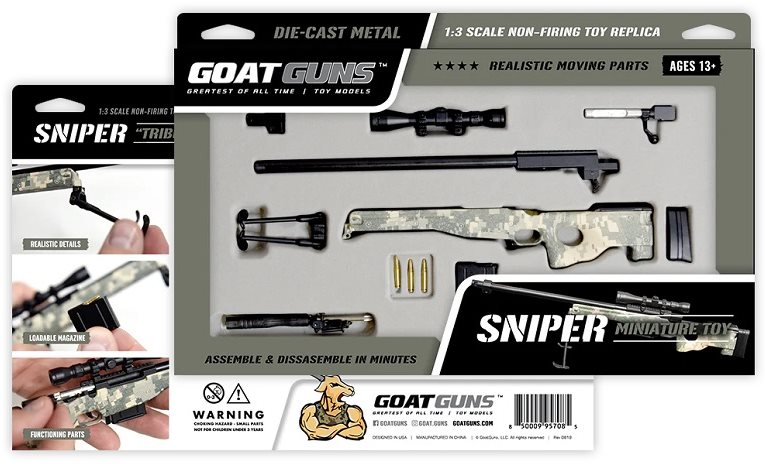 Goat Guns Minature 1/4 Scale Die Cast Sniper Rifle Model, Camo (Goat ...