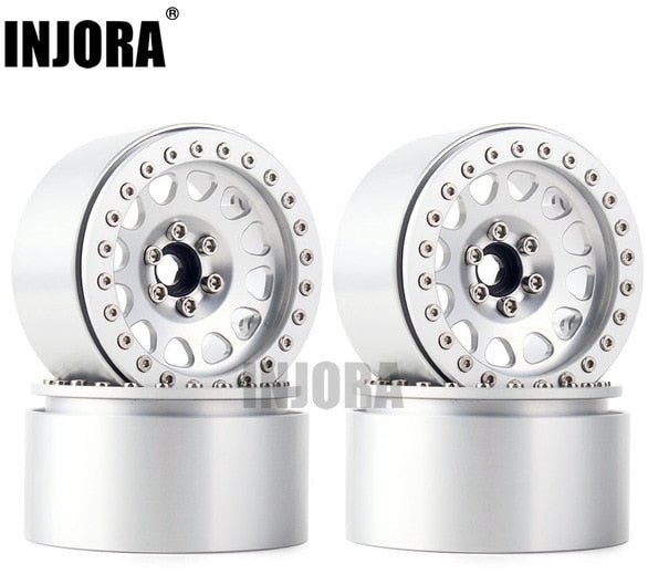 Injora 4PCS 2.2 Aluminum Beadlock Wheel Rims for 1/10 RC Crawler (Injora CRAW18050_SR ...