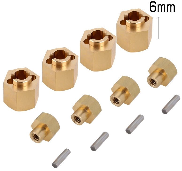 Injora 7mm Brass Wheel Hex Hub Extenders for Axial SCX24 AX24 (Injora SCX24-34GD-6 | INJSCX24 ...