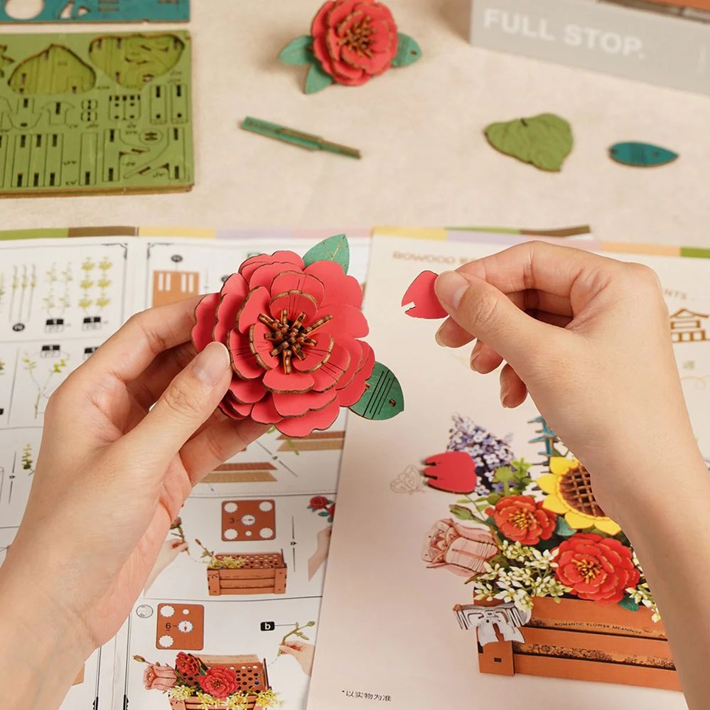 ROKR Wooden Flower Box - Wood Bloom Craft (ROKR ROETW02H | ROETW02H ...