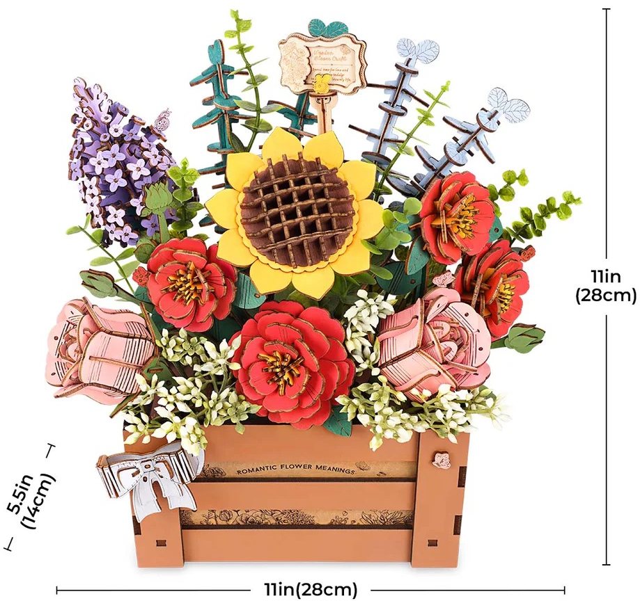 ROKR Wooden Flower Box - Wood Bloom Craft (ROKR ROETW02H | ROETW02H ...
