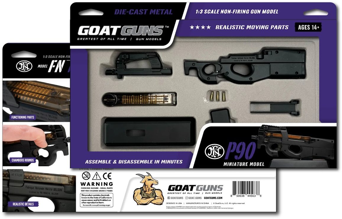 Goat Guns Minature 1/3 Scale Die Cast Fn Herstal P90 Model Submachine ...