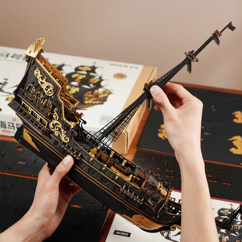 ROKR The Seahorse Barque Sailing Ship Scale Model Vehicle (ROKR ...