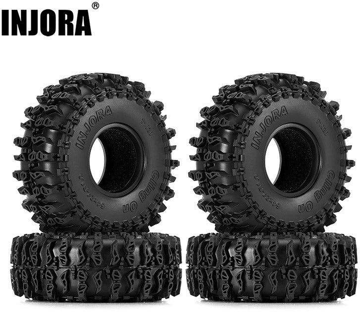 Injora Cling On 1.0 64*24mm Tires for 1/18 1/24 RC Crawlers (Injora YQT ...